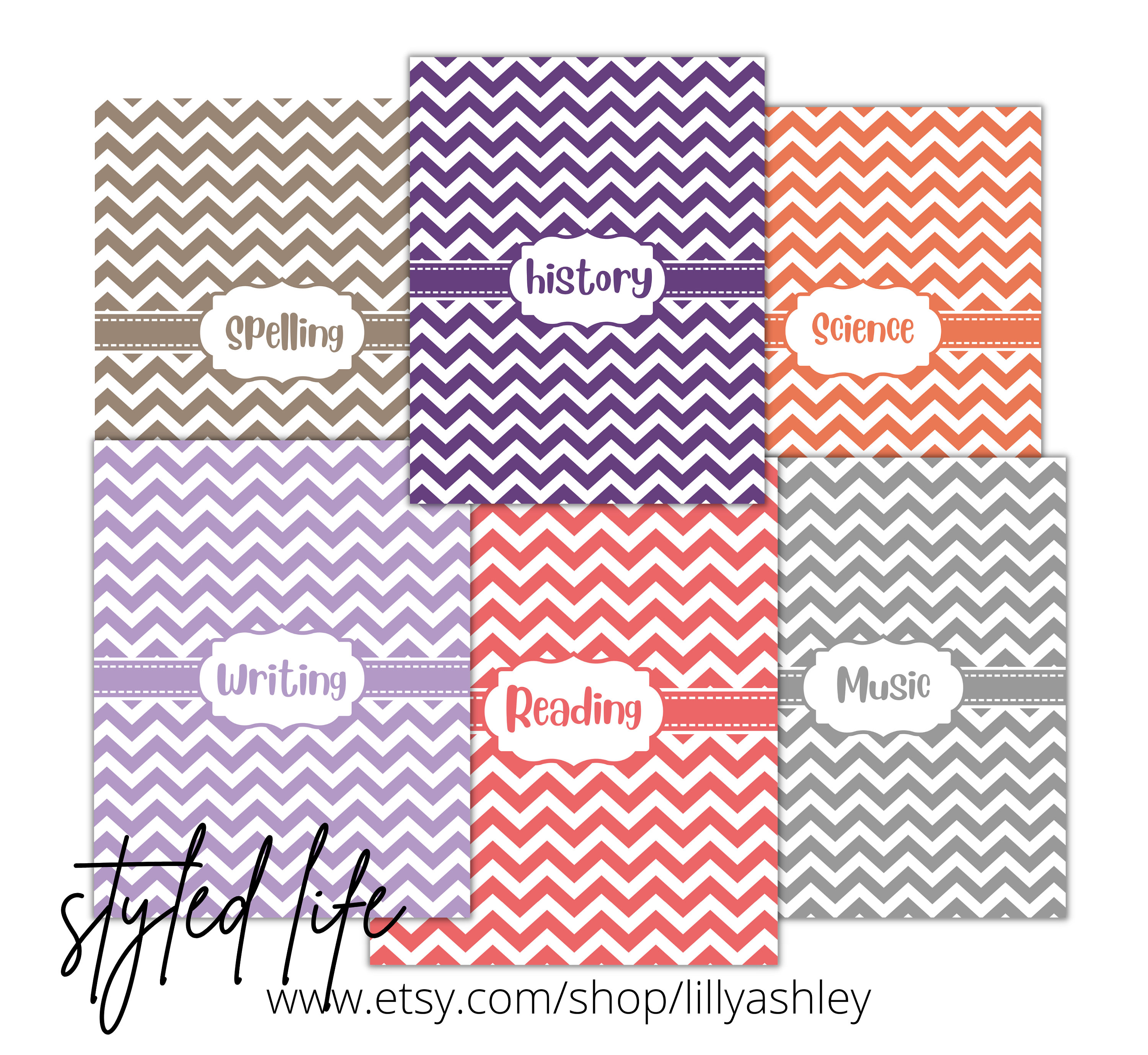 Science Binder Cover Chevron