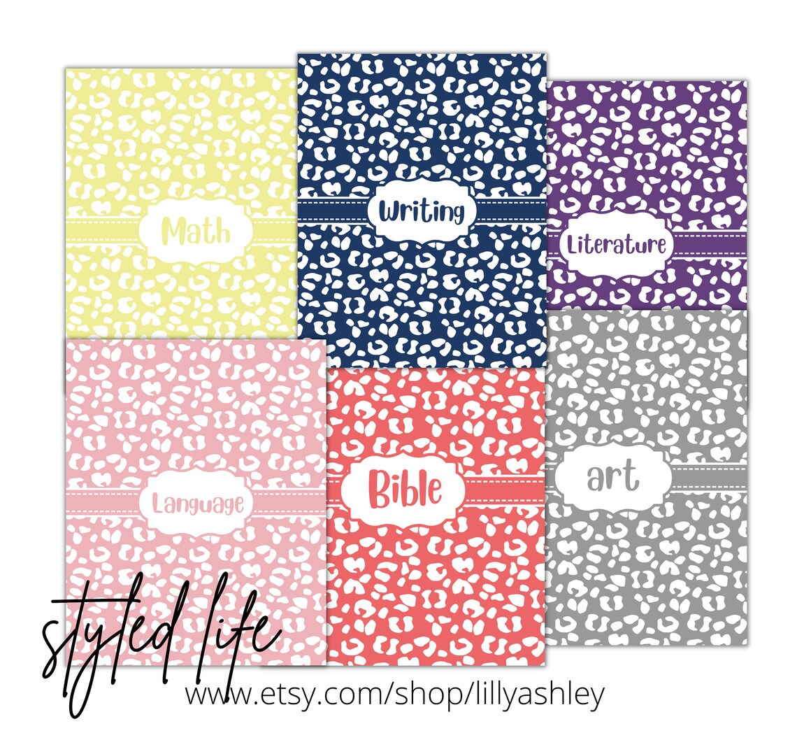 School Subject Binder Cover Printable SET 8.5x11 PDF Covers - Etsy