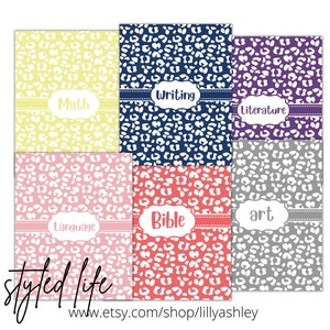 School Subject Binder Cover Printable SET 8.5x11 PDF Covers Backings ...