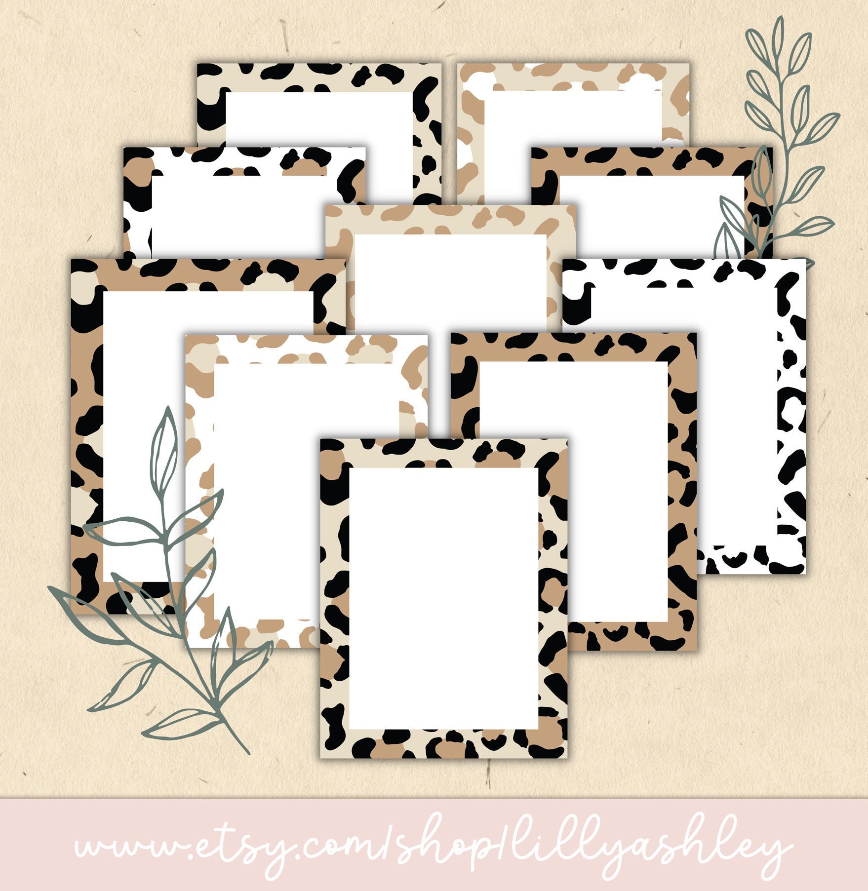Leopard Print Border For Word Leopard Border Png Etsy