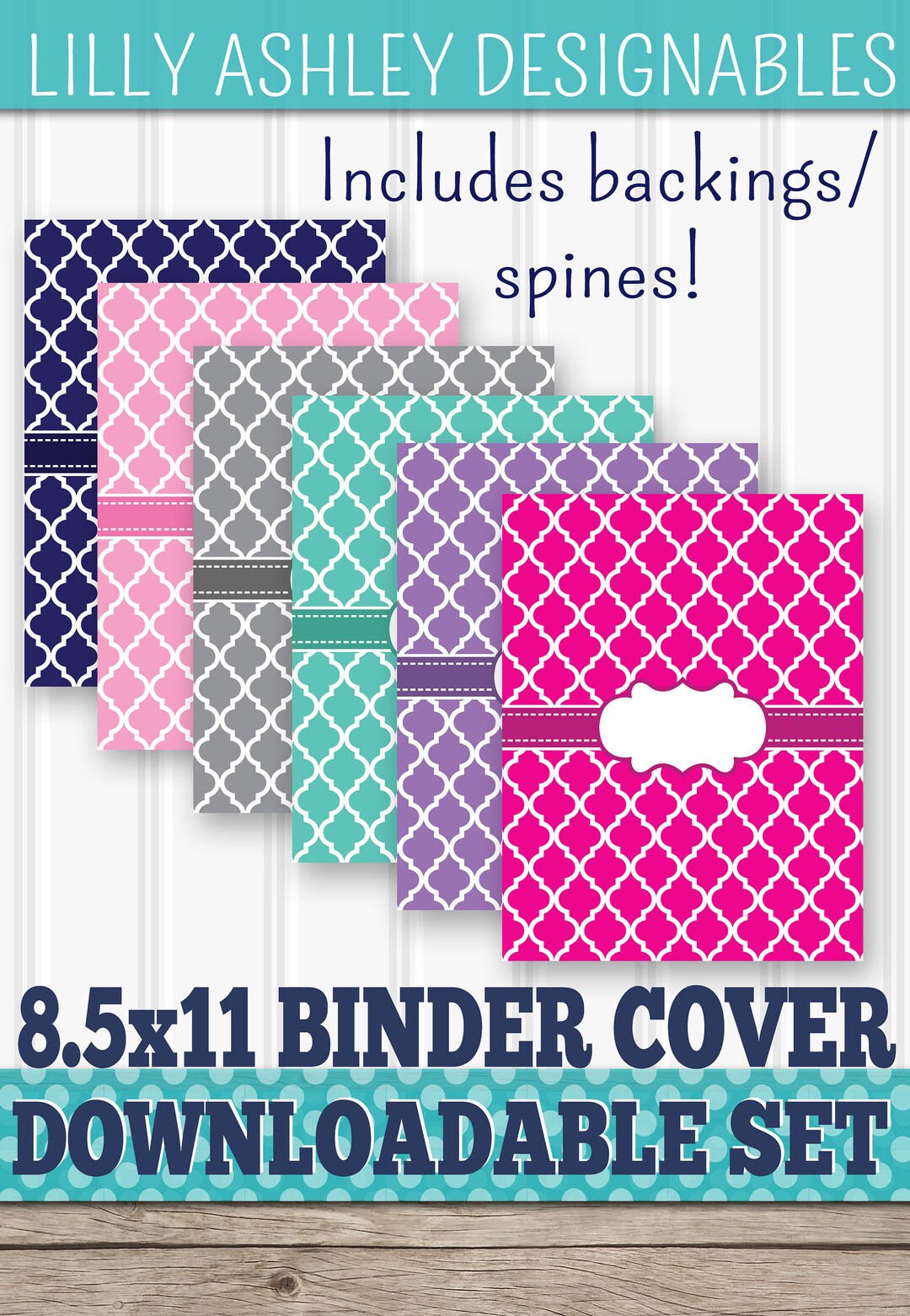 8.5x11 Binder Covers Printable Pack of 6-includes Backings/spines! PDF ...