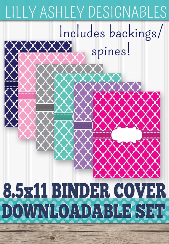 8.5x11 Binder Covers Printable Pack of 6-includes - Etsy