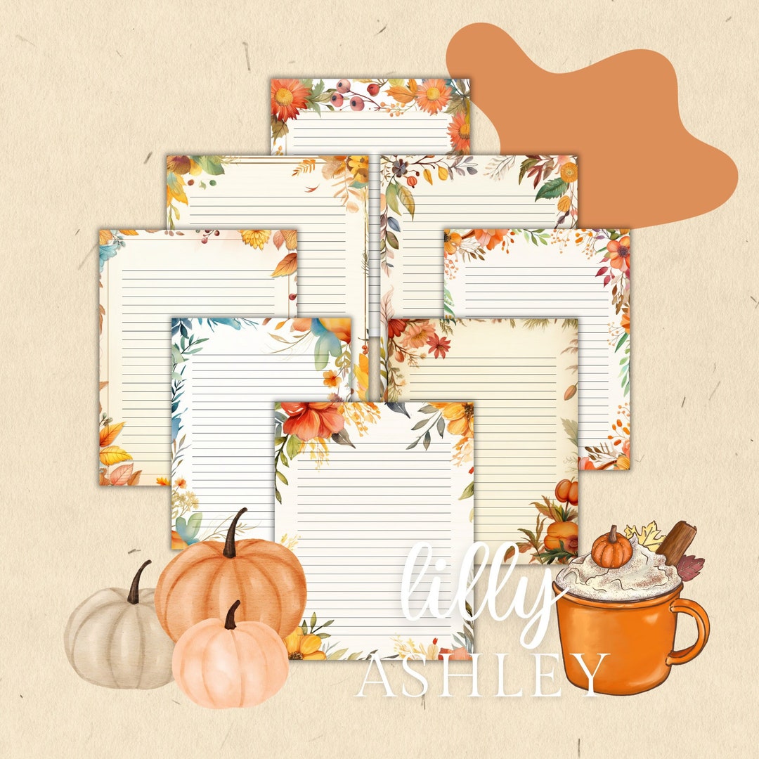 Border Paper Printable Paper Set-png Pdf--8.5x11-fall Border Classroom ...