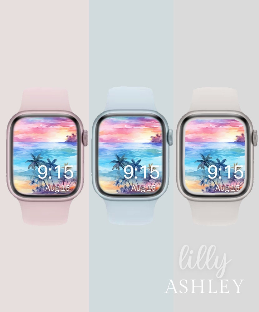 Beach Apple Watch Face , Tropical Waves Watch Background, Womens Apple ...