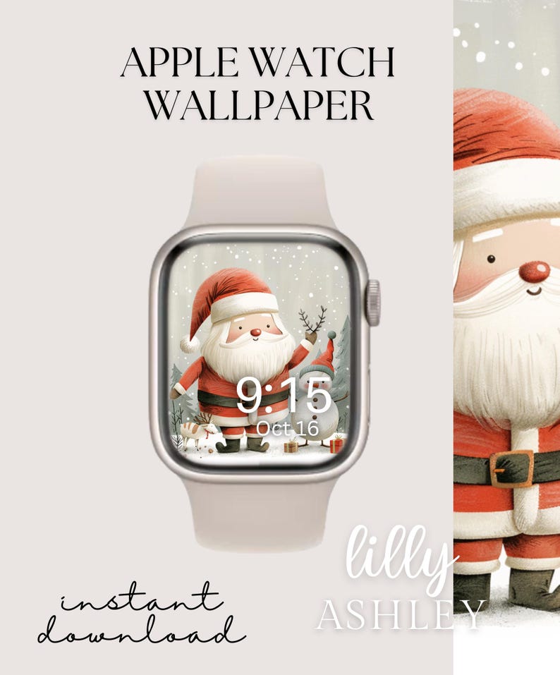 Christmas Apple Watch Face Santa Smart Watch Background, Womens Apple ...
