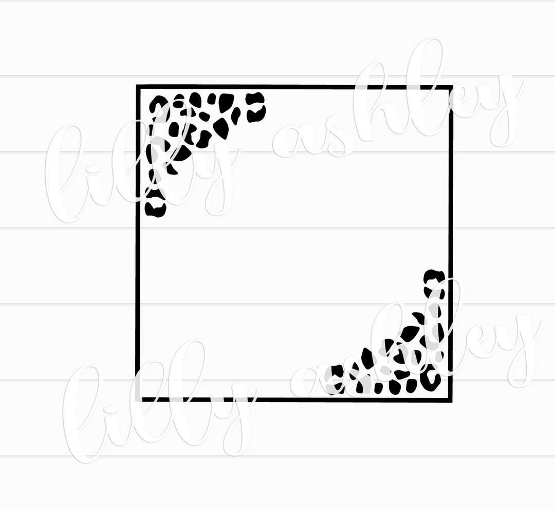 Square Frame PNG | Leopard Print Border Design | Instant Download Frame ...