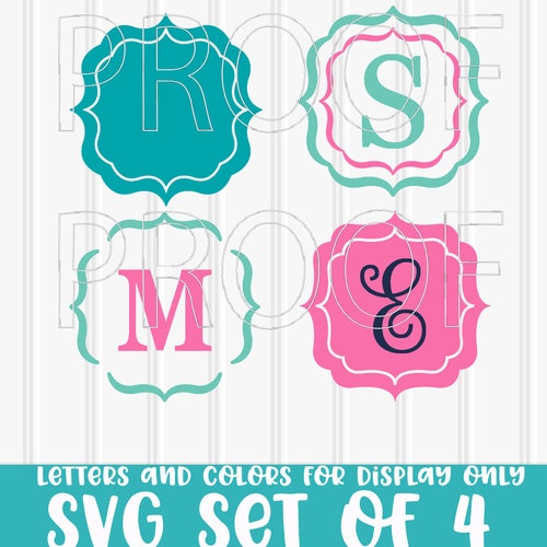 Monogram SVG Files Set of 3 Shapes-svg & PNG. Commercial Use - Etsy
