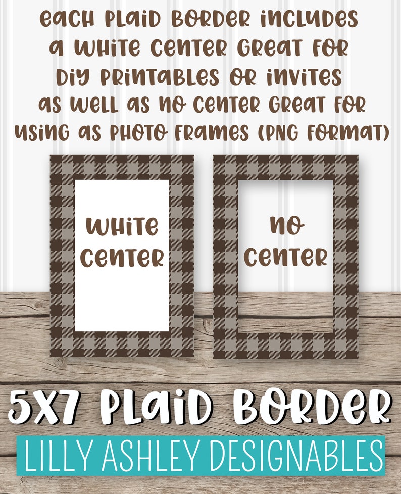 Plaid Border 5x7 Printables and Frames7 different plaid | Etsy