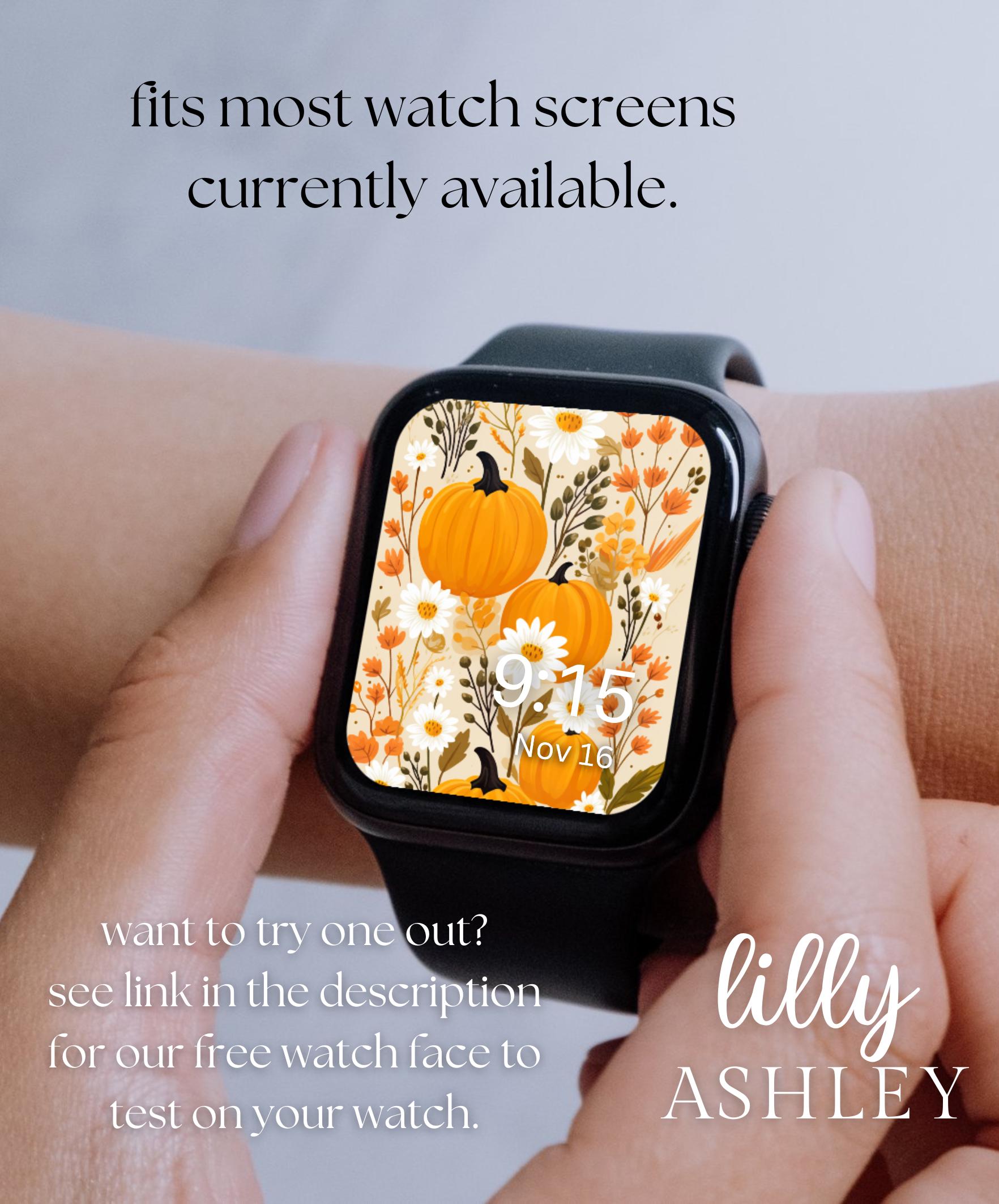 Pumpkin Daisy Apple Watch Face, Watch Background, Womens Apple Watch ...