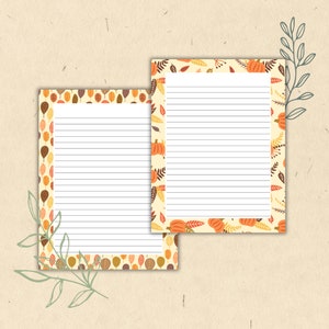 Lined Border Paper Printable Paper Set-png Pdf-8.5x11-fall Border Paper ...