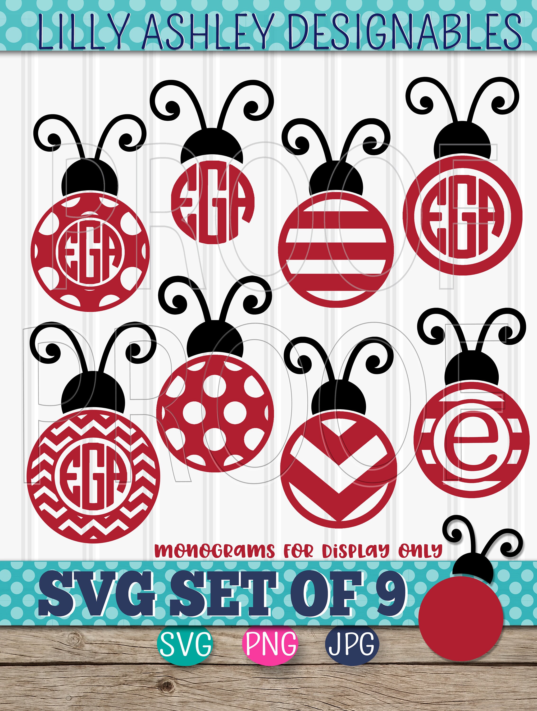 Monogram SVG File set of 9 cut files-svg png jpg Monograms | Etsy