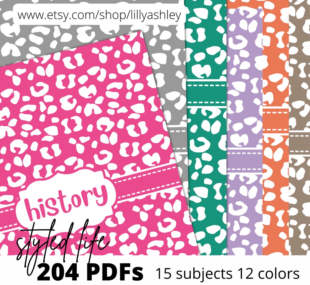 School Subject Binder Cover Printable SET 8.5x11 PDF Covers Backings ...