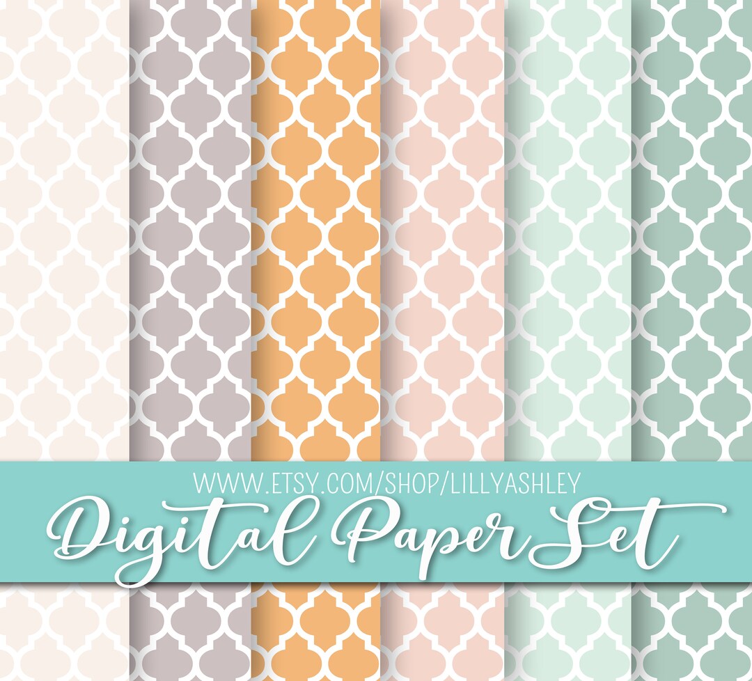 Moroccan Digital Paper Pack of 6--JPG Format--12x12 Commercial Use Ok ...