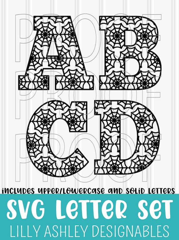 Halloween SVG Letter Cut File Set includes upper and lowercase | Etsy