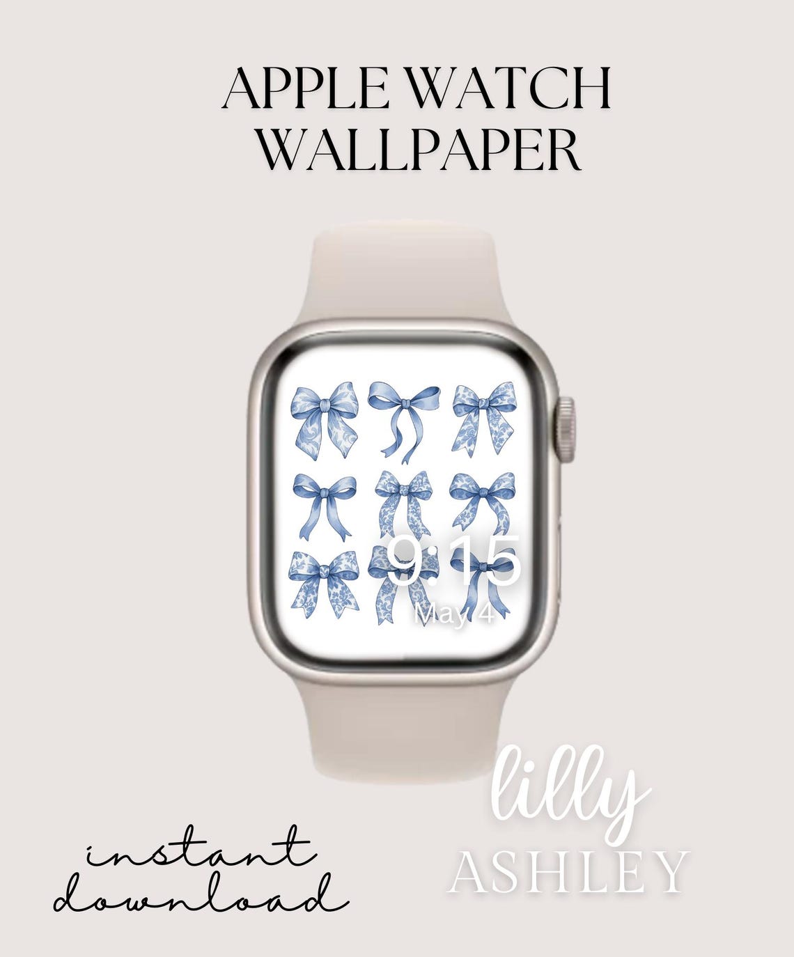 Coquette Bow Apple Watch Face , Chinoiserie Watch Background, Womens ...