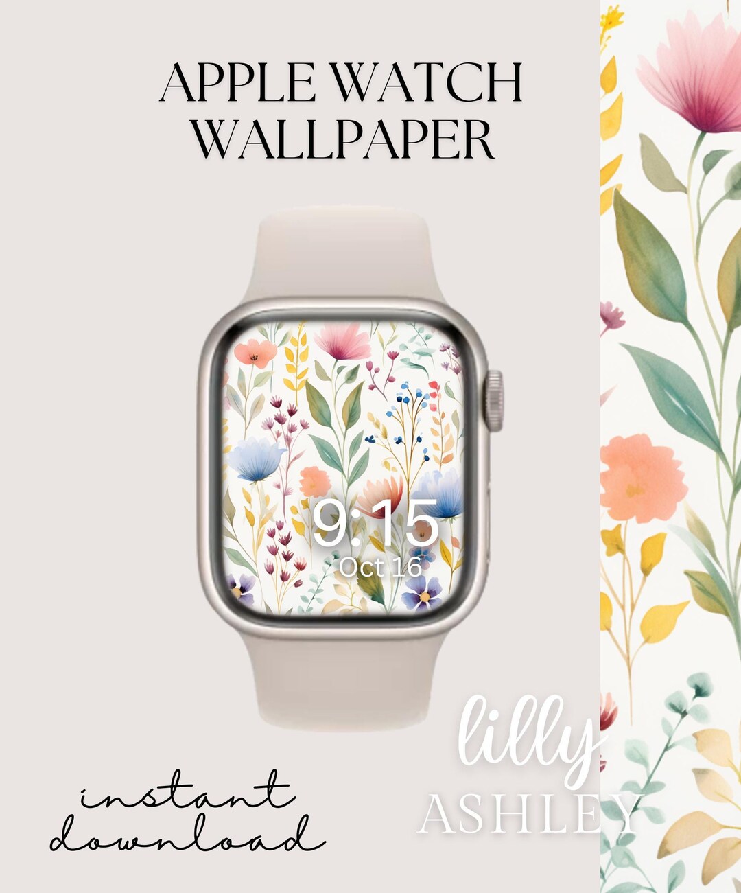 Cottagecore Floral Apple Watch Face , Watch Background, Womens Apple ...