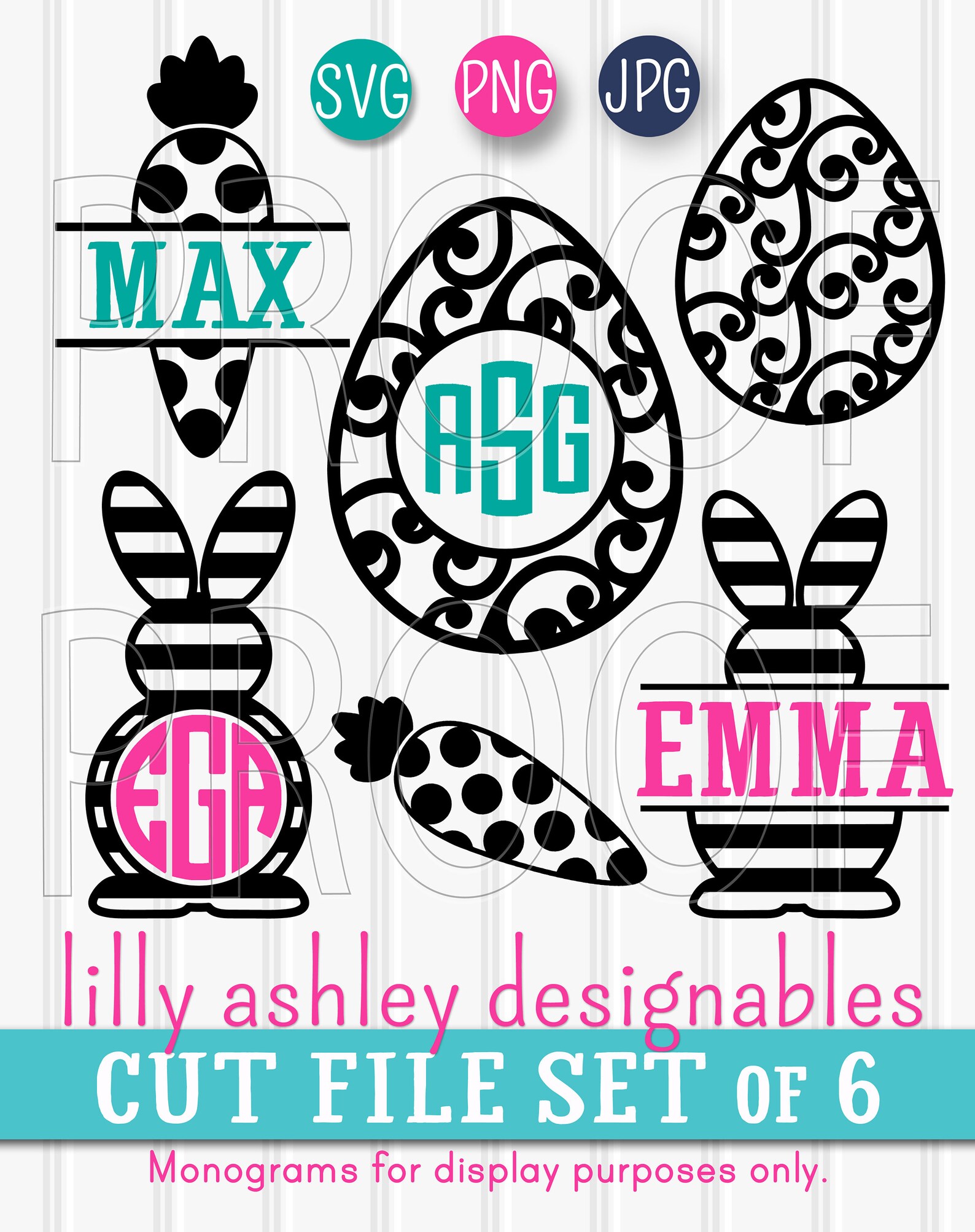 Easter SVG Files Set of 6 Cutting Files Svg/png/jpg Formats | Etsy