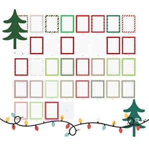 Bundle of 155 Christmas Borders Lined Printable Paper With Borders -8 ...