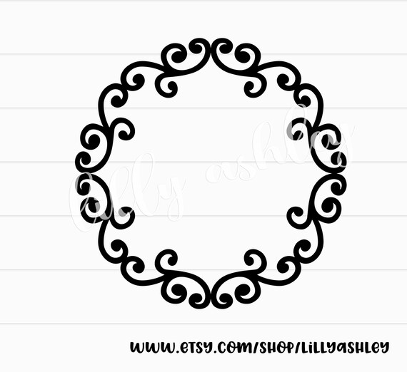 Monogram Frame SVG & Png-round Svg Circle Frame Flourish Frame - Etsy ...