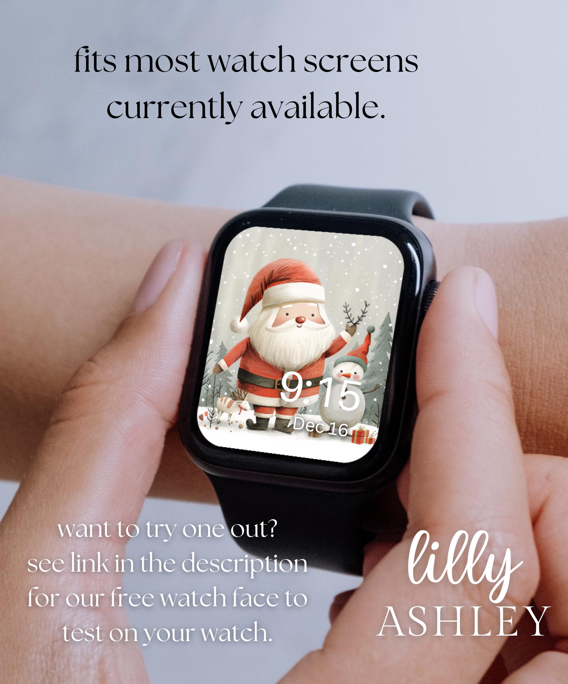 Christmas Apple Watch Face Santa Smart Watch Background, Womens Apple ...
