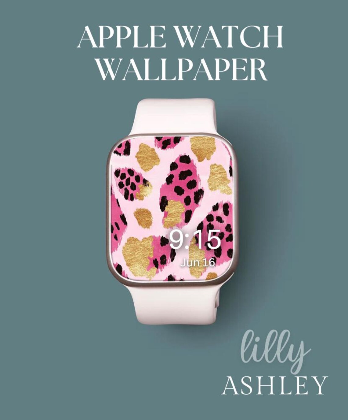 Leopard Print Watch Face, Pink Leopard Apple Watch Wallpaper, Abstract ...