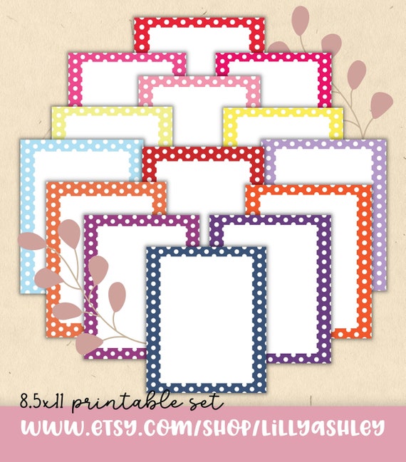 Purple Polka Dot Page Border