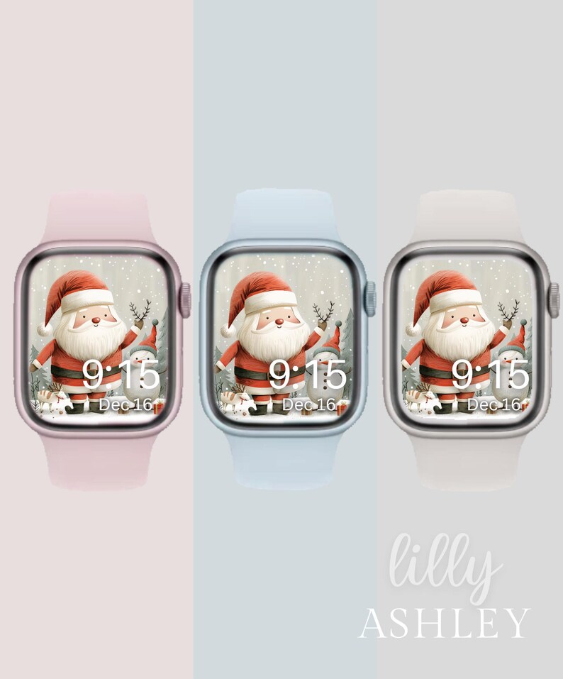 Christmas Apple Watch Face Santa Smart Watch Background, Womens Apple ...