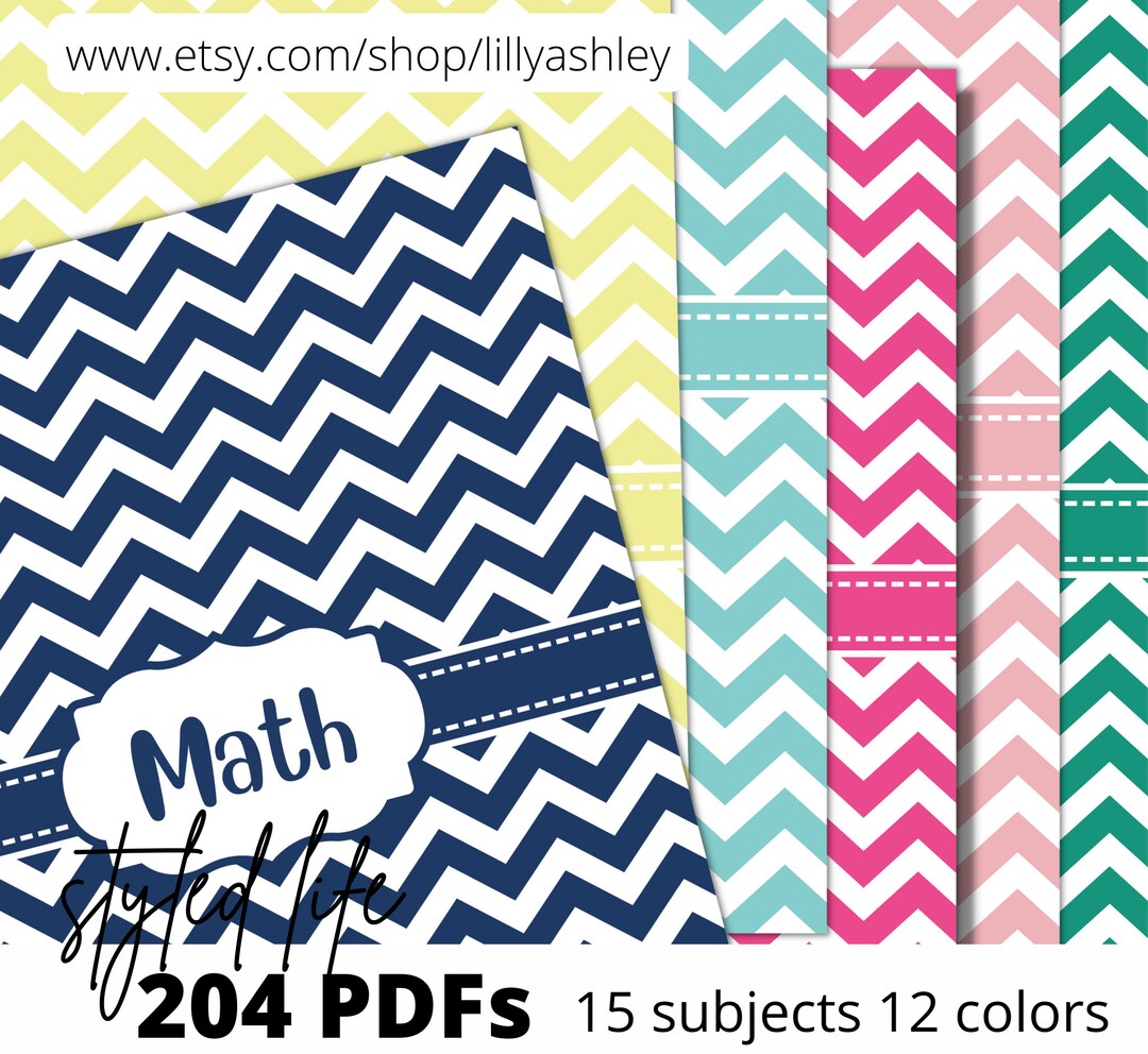 School Subject Binder Cover Printable SET 8.5x11 PDF Covers Backings ...