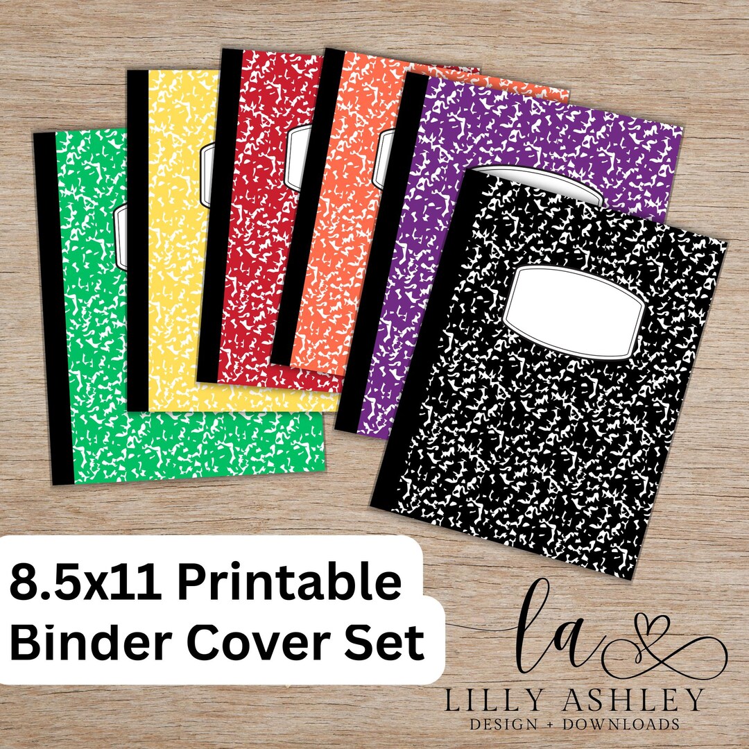 Binder Covers Set - Composition Notebook Style - Printables-with ...
