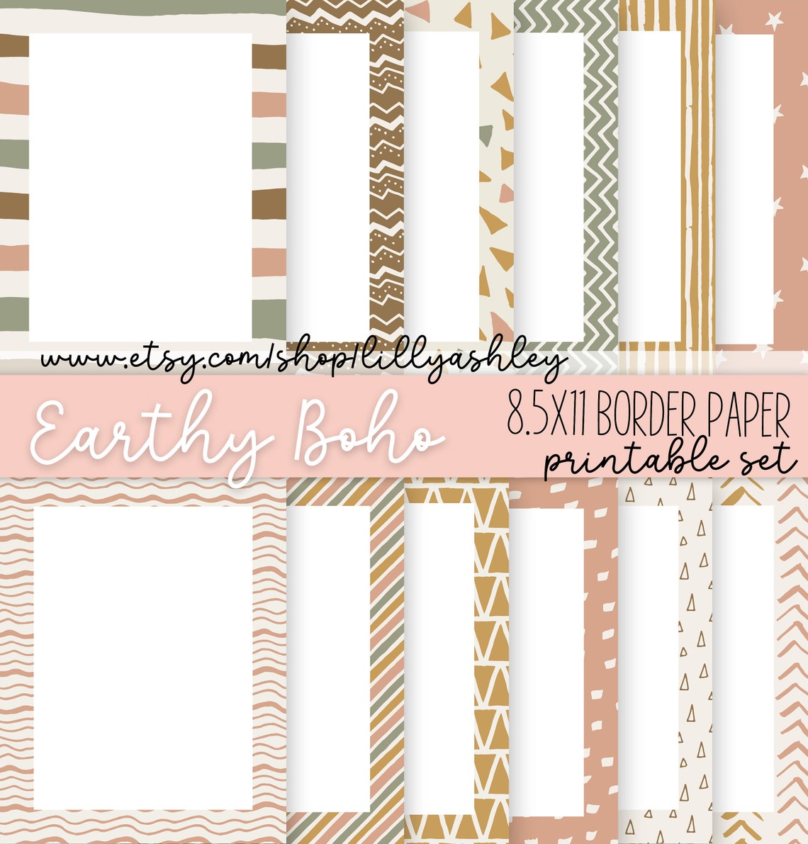Border Paper Pack of 12PDF & PNG Files8.5x11 Downloadable - Etsy