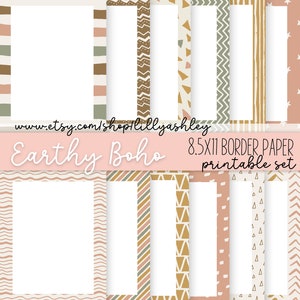 Border Paper Pack of 12--PDF & PNG Files--8.5x11 Downloadable Paper ...