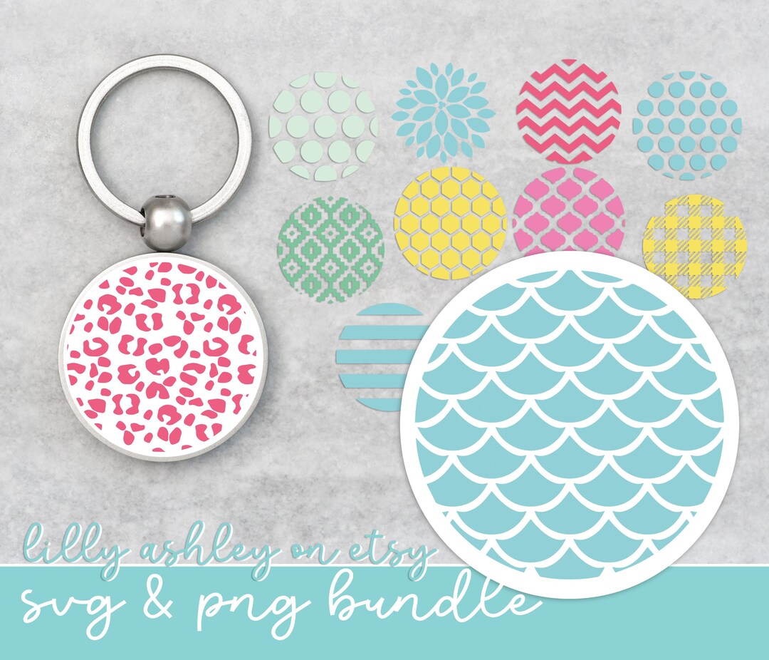 Keychain SVG Set of 11 Circles-svg/png-circle Keychain Svg Pattern Svg ...