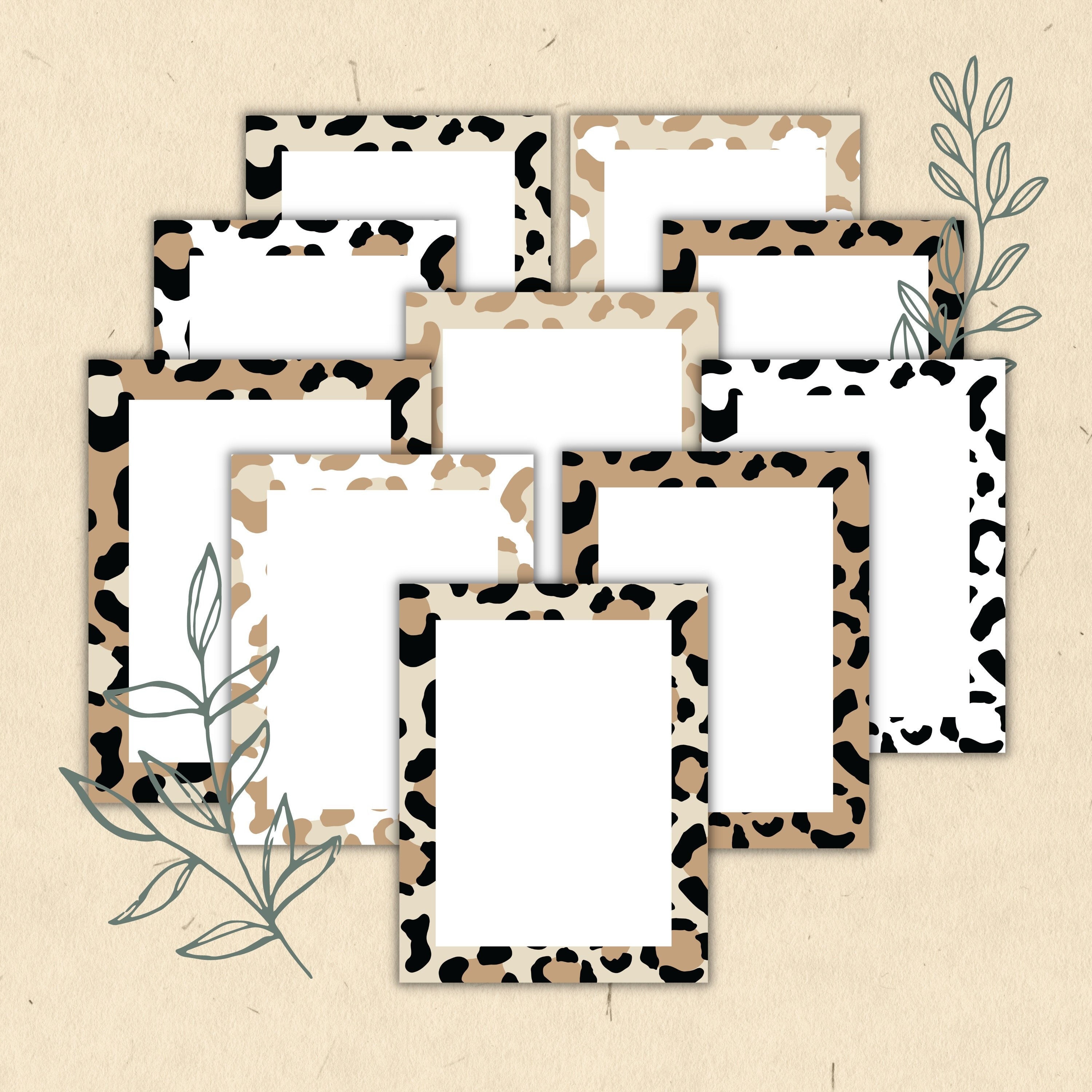 Border Paper Pack of 10--PDF & PNG Files--8.5x11 Downloadable Paper ...