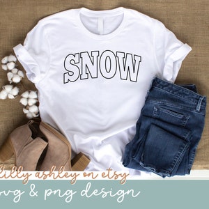 Winter Sweatshirt SVG & PNG File Snow SVG Collegiate Letter Arched Word ...