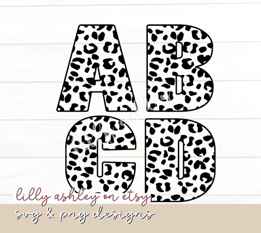 Leopard Letters SVG Set-upper and Lower Letters A-Z Cheetah Print Svg ...