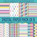 Digital Paper Pack of 8JPG Format12x12 Commercial Use Ok-stripe Paper ...