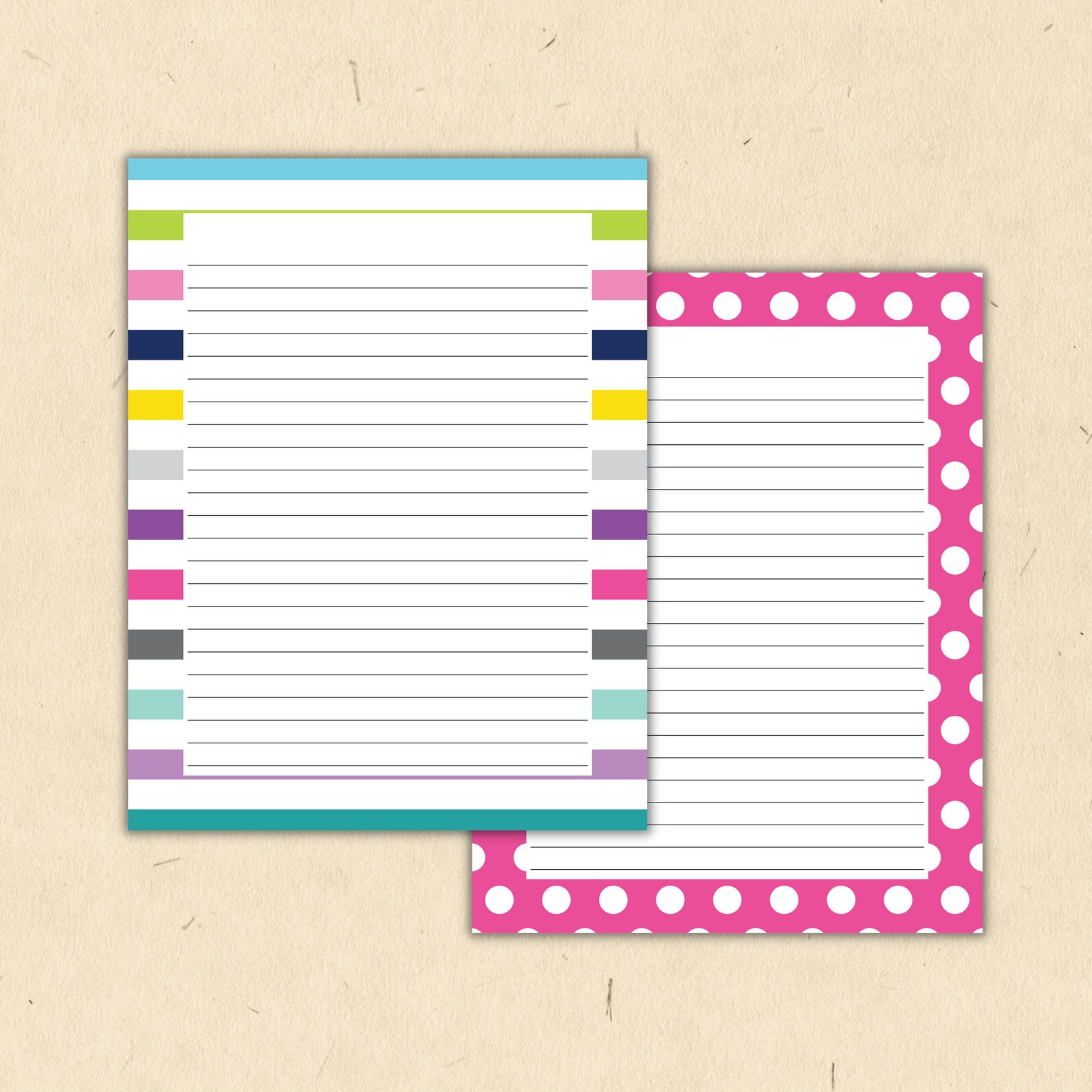Printable Border Paper Lines Pack of 24 PNG & Pdf-8.5x11 With Borders ...
