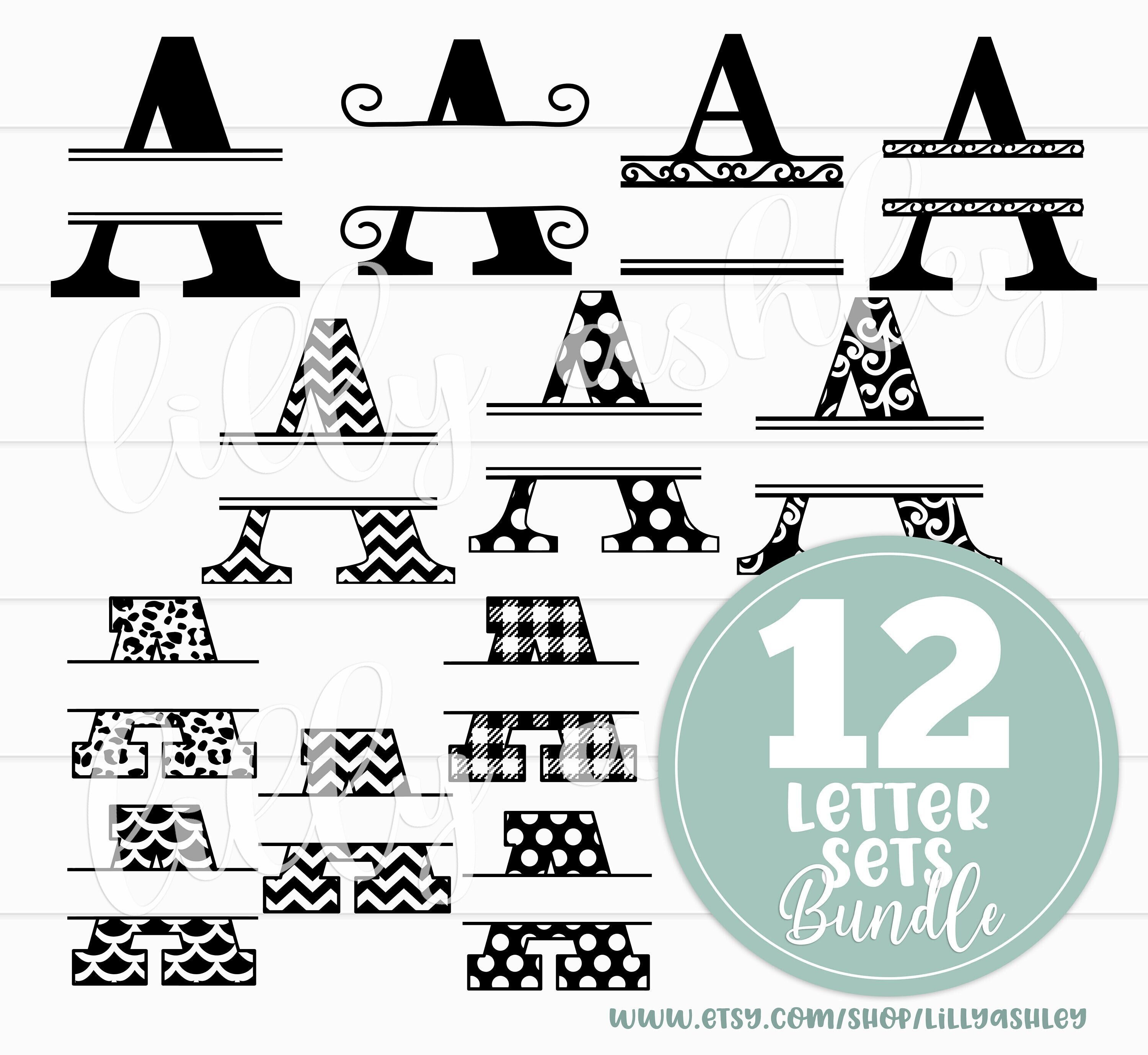 Chevron Split Letter Alphabet