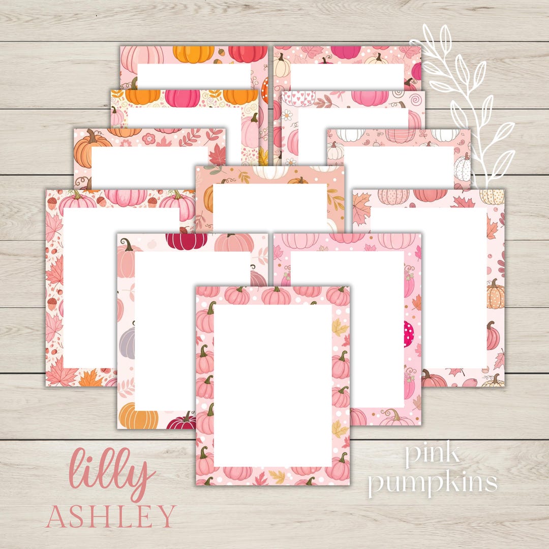 Border Paper Printable Pack of 12--PDF Format-8.5x11 Bordered Paper ...