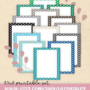 Printable Border Paper Bundle of 28 8.5x11 JPG /PDF Bordered Paper ...