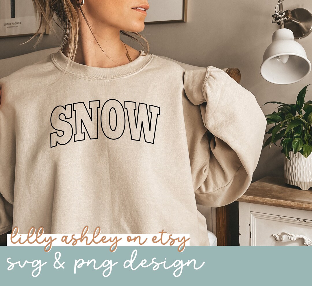 Winter Sweatshirt SVG & PNG File Snow SVG Collegiate Letter Arched Word ...