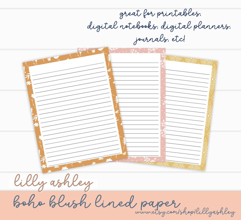 Lined Paper Pack of 20PDF PNG Files-8.5x11 Downloadable - Etsy