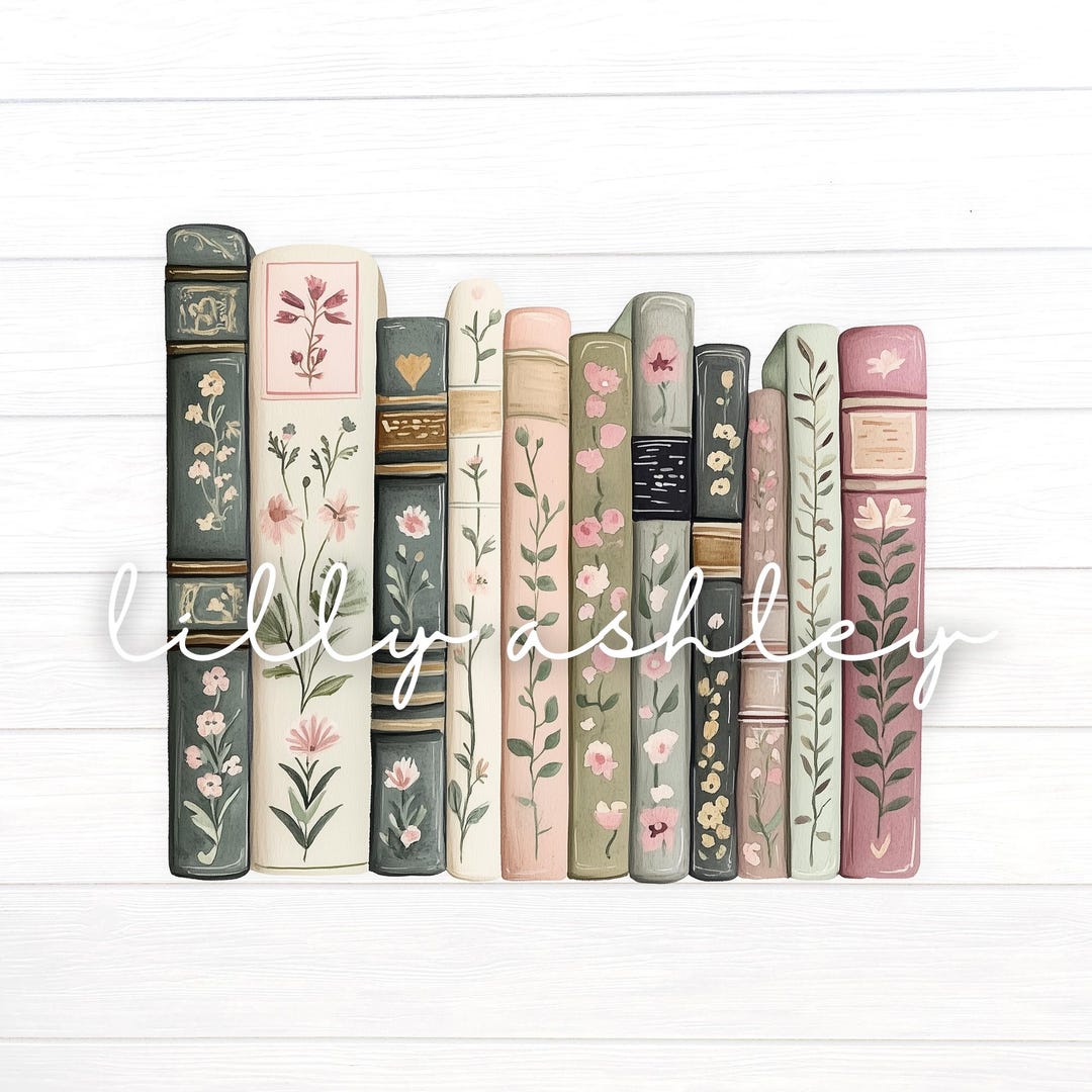 Floral Book Lover PNG Download | Cute Book Reading Clipart | Bookish ...
