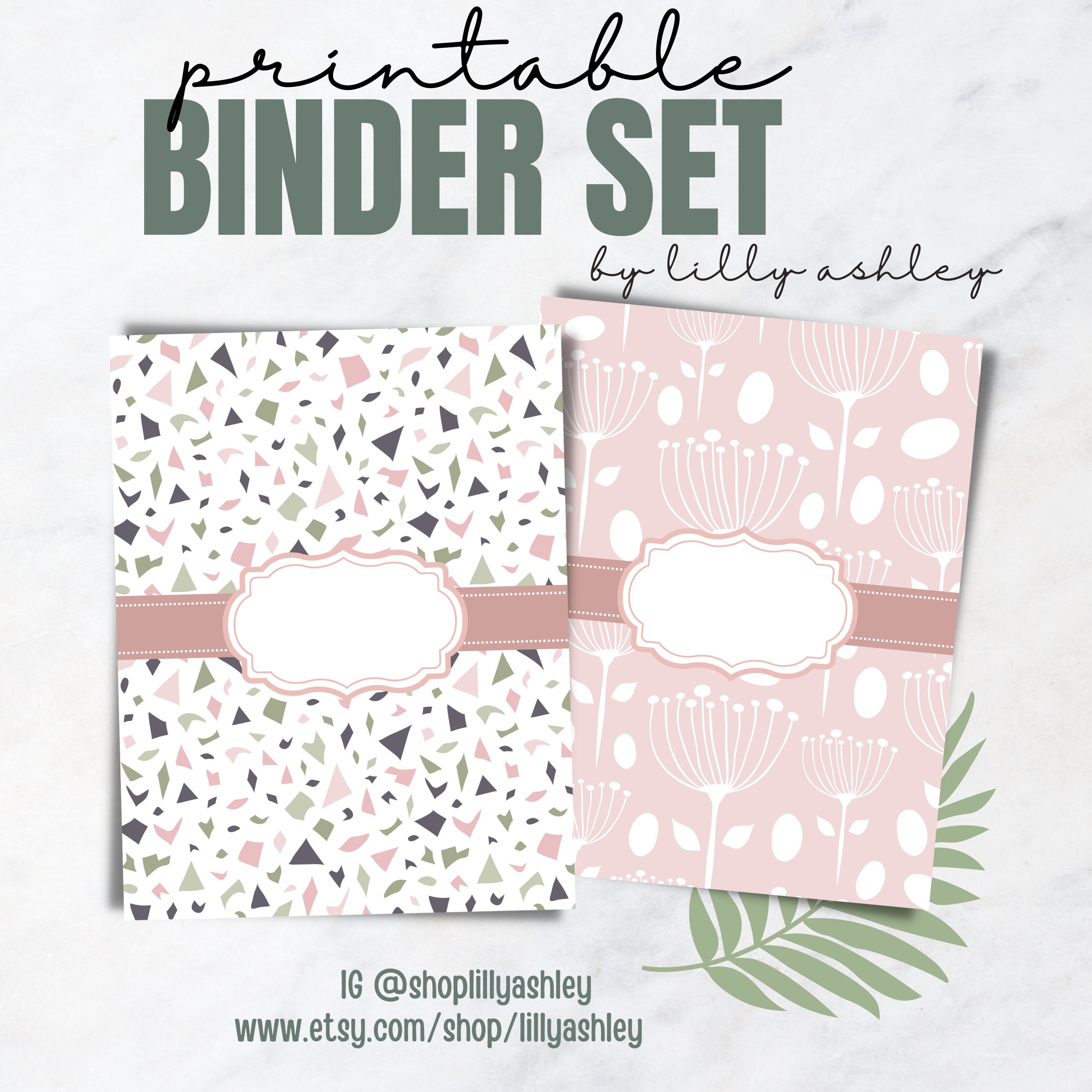 Printable Binder Cover Set + Backings/spines PDF Format Fillable ...