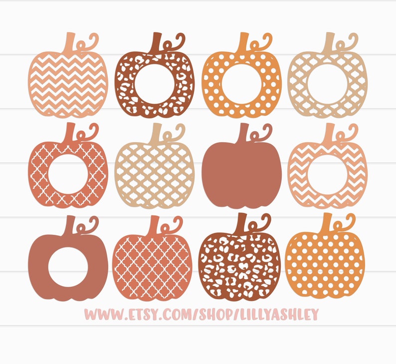 Cute Pumpkin SVG & PNG Set of 12! Pumpkin Patch Svg Pumpkin Monogram ...