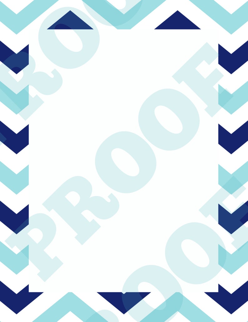 Printable Paper Pack of 5 Chevron Border Paper--8.5x11 JPG & PDF ...