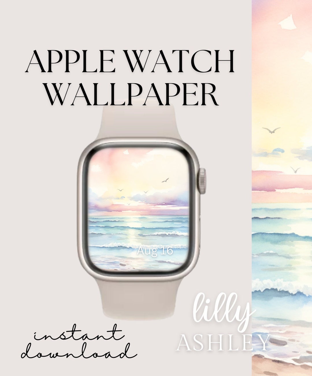 Beach Apple Watch Face , Watch Background, Womens Apple Watch Wallpaper ...