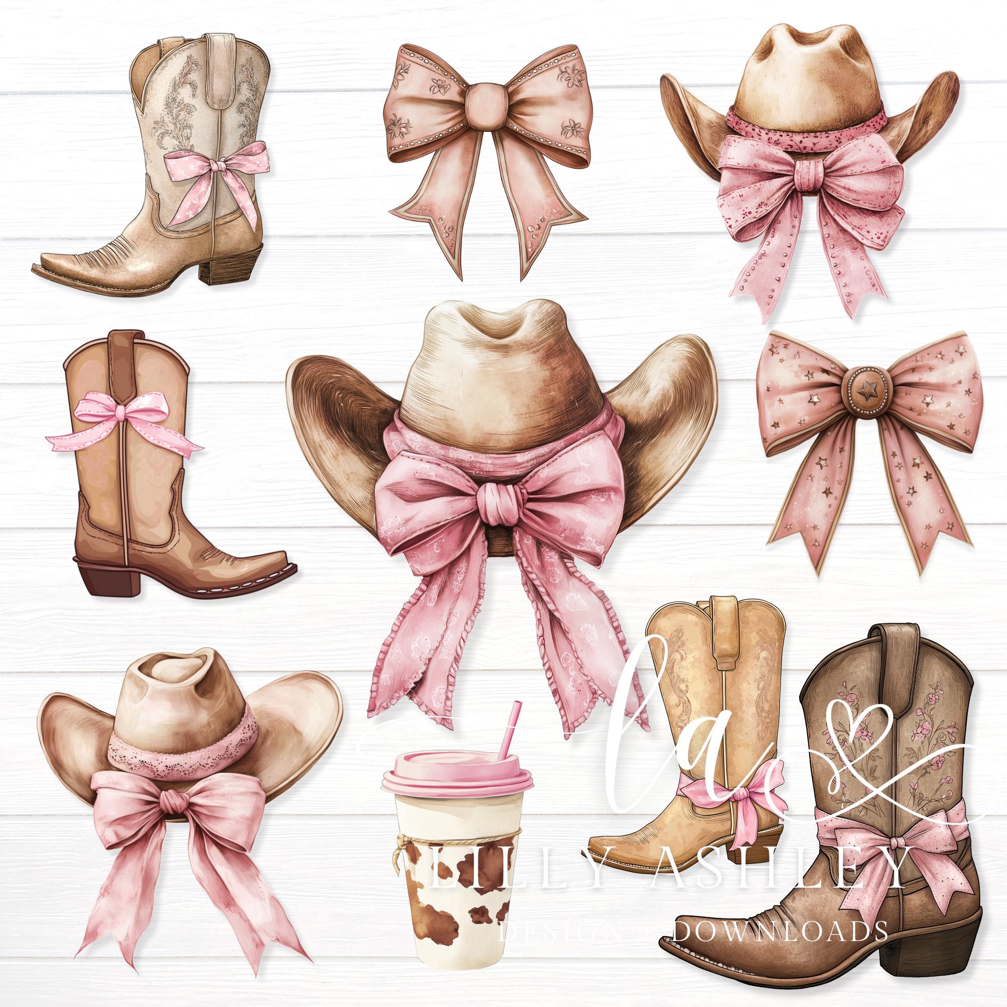 Cowgirl Country Bow PNG Set of 10 | Girly Western Bow PNG | Coquette ...