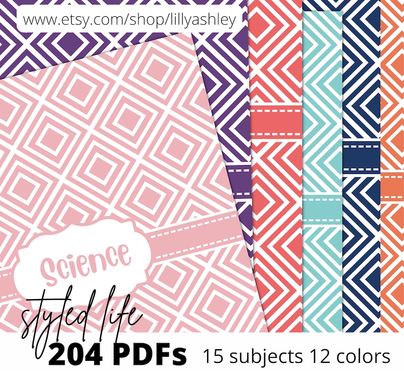 School Subject Binder Cover Printable SET 8.5x11 PDF Covers - Etsy