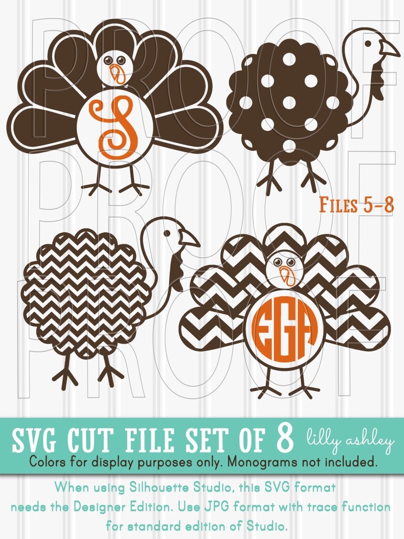 Monogram SVG Files Set of 8 Cutting Files Includes Svg/png/jpg - Etsy